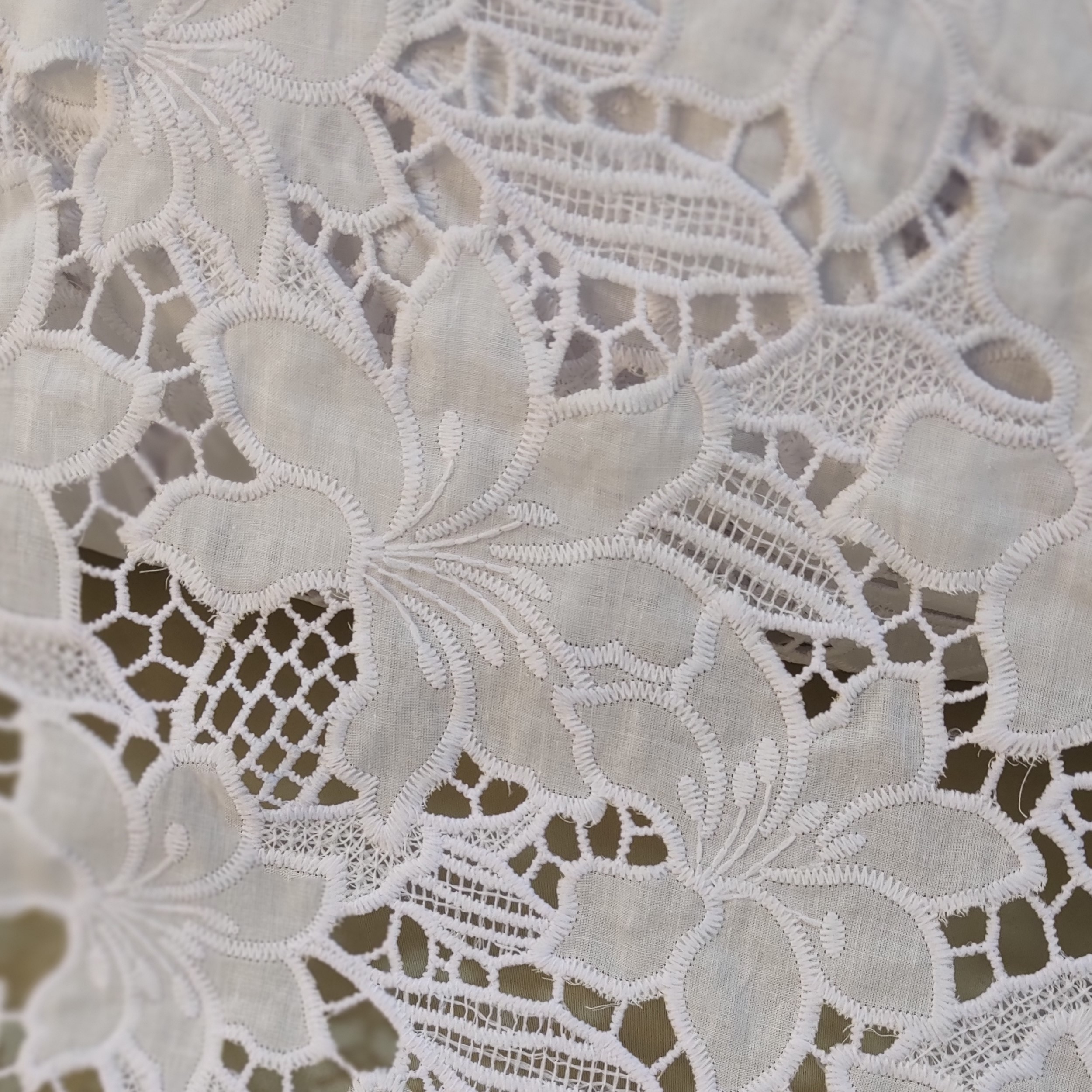 Tecido Laise Richelieu Embrodery Cor Branco - Javanesa